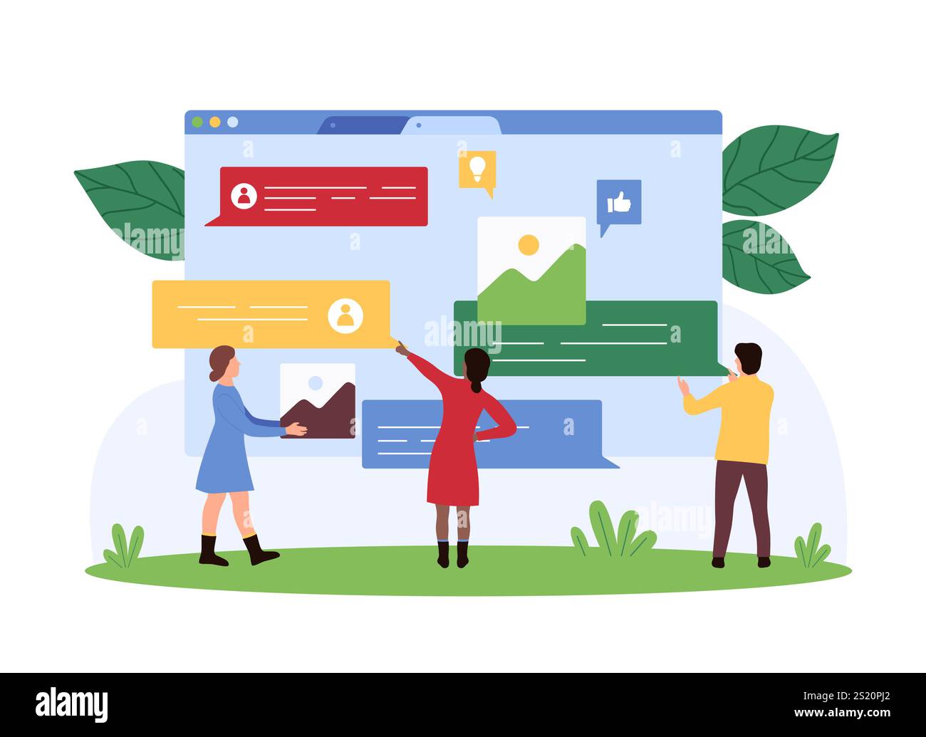 Responsive social media UI, chat messenger design development. Tiny ...
