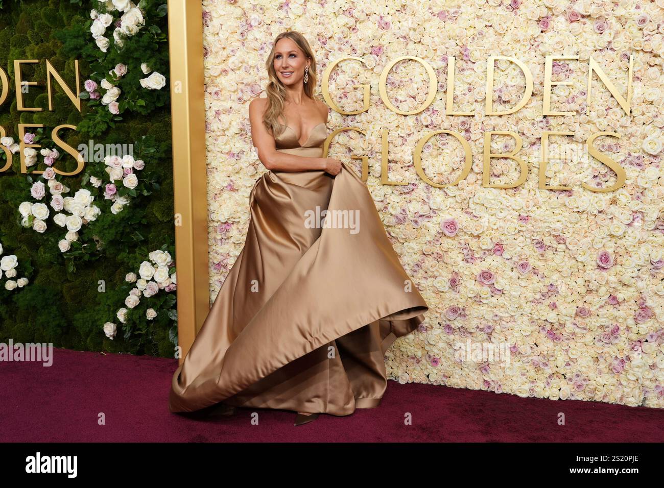 Nikki Glaser arrives at the 82nd Golden Globes on Sunday, Jan. 5, 2025 ...