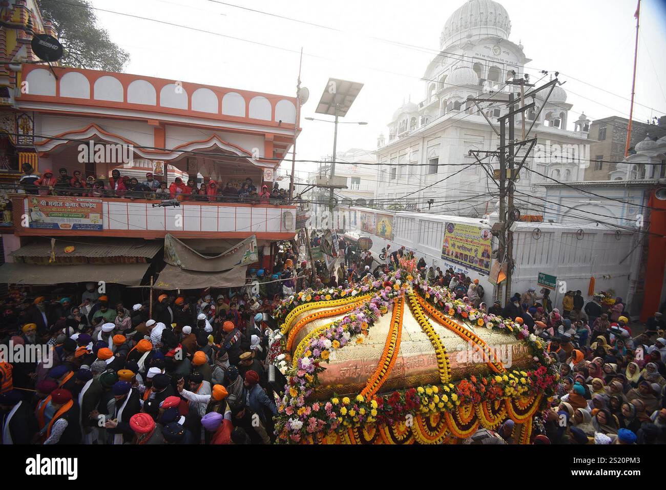 PATNA, INDIA - JANUARY 5: Sikh devotees participate in holy procession 'Nagar Kirtan' to ...