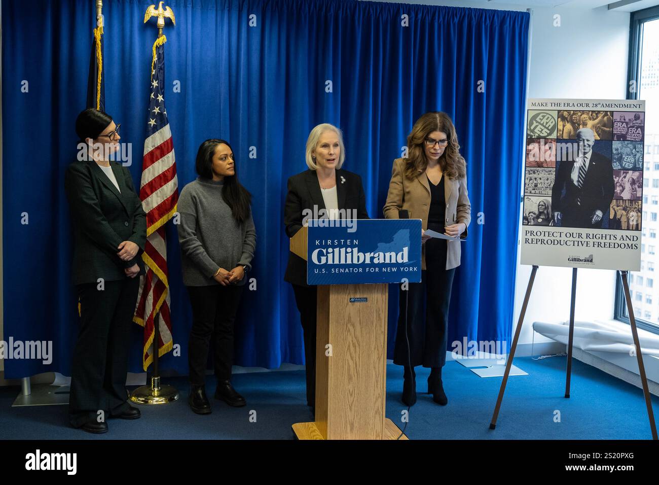 New York, USA. 05th Jan, 2025. U.S. Senator Kirsten Gillibrand calls on ...