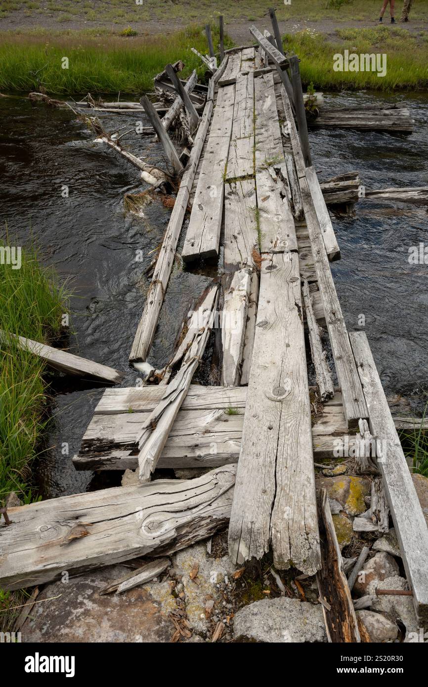 Looking Across Severly Damaged Bridge Along Mary Mountain Trail in ...