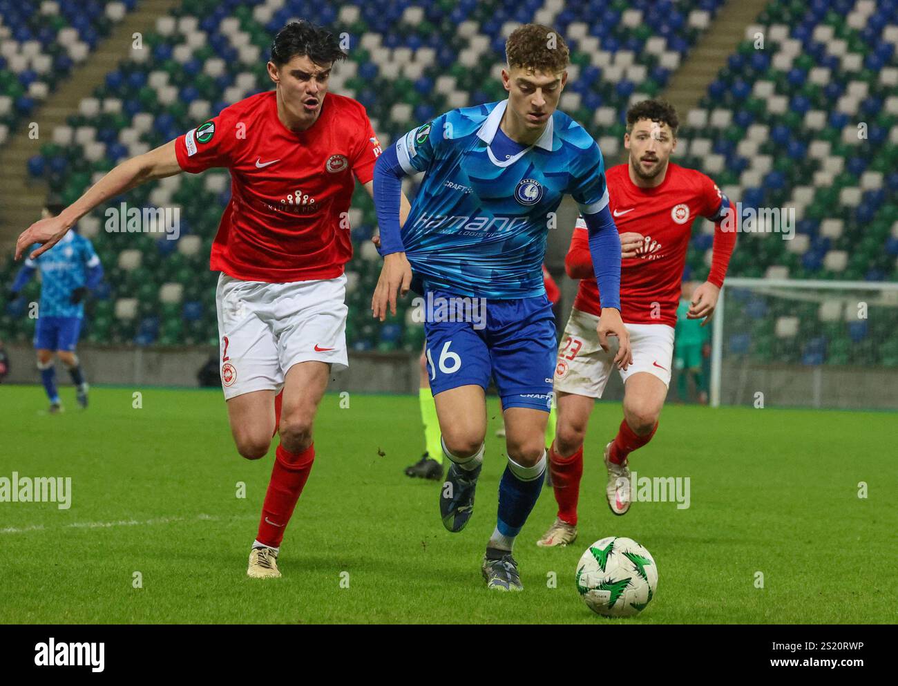 Windsor Park, Belfast, Northern Ireland, UK. 19 Dec 2024. UEFA Europa ...