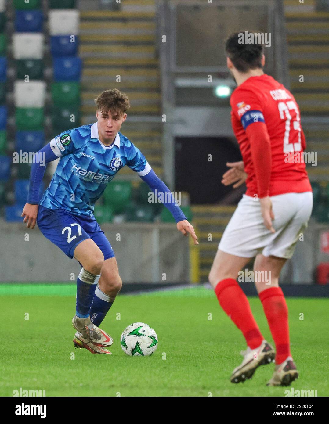 Windsor Park, Belfast, Northern Ireland, UK. 19 Dec 2024. UEFA Europa ...