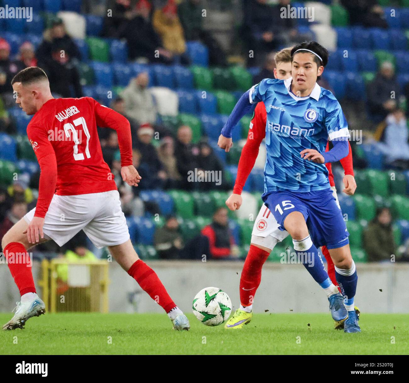 Windsor Park, Belfast, Northern Ireland, UK. 19 Dec 2024. UEFA Europa ...