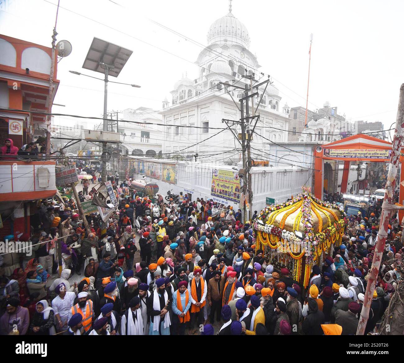 PATNA, INDIA - JANUARY 5: Sikh devotees participate in holy procession 'Nagar Kirtan' to ...