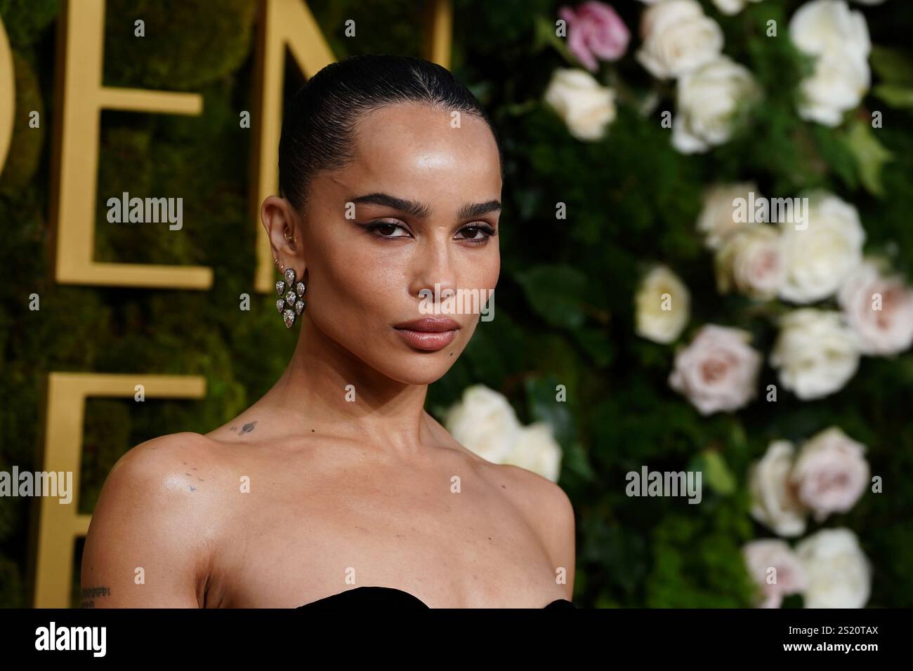 Zoe Kravitz arrives at the 82nd Golden Globes on Sunday, Jan. 5, 2025 ...