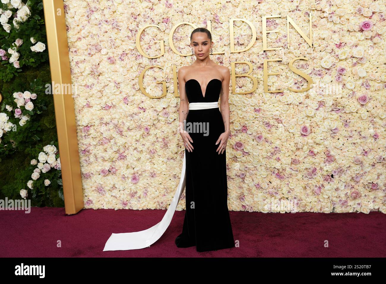 Zoe Kravitz arrives at the 82nd Golden Globes on Sunday, Jan. 5, 2025 ...