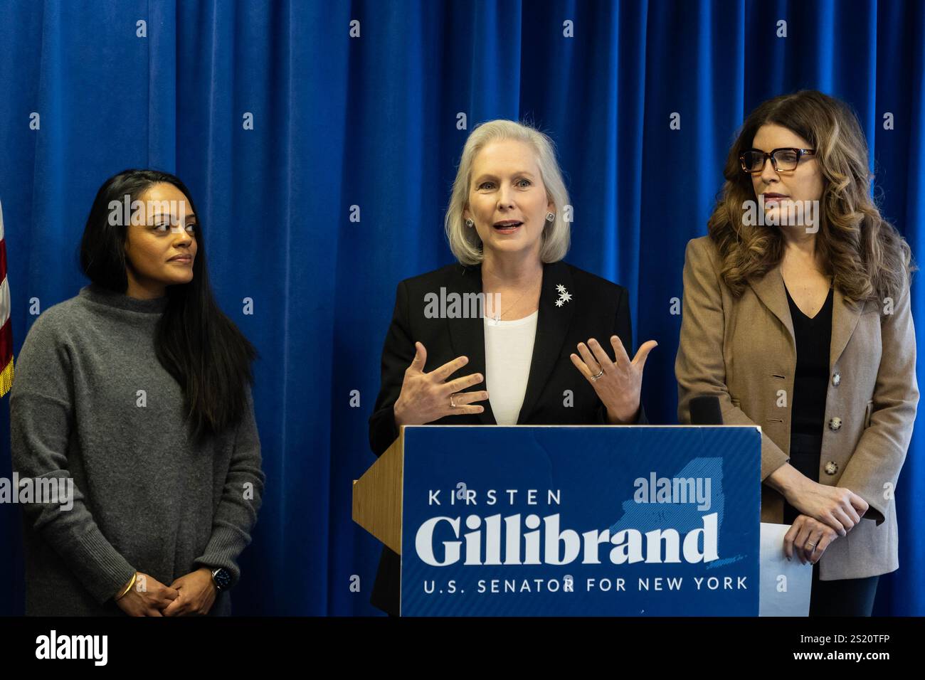 New York, USA. 05th Jan, 2025. U.S. Senator Kirsten Gillibrand calls on ...