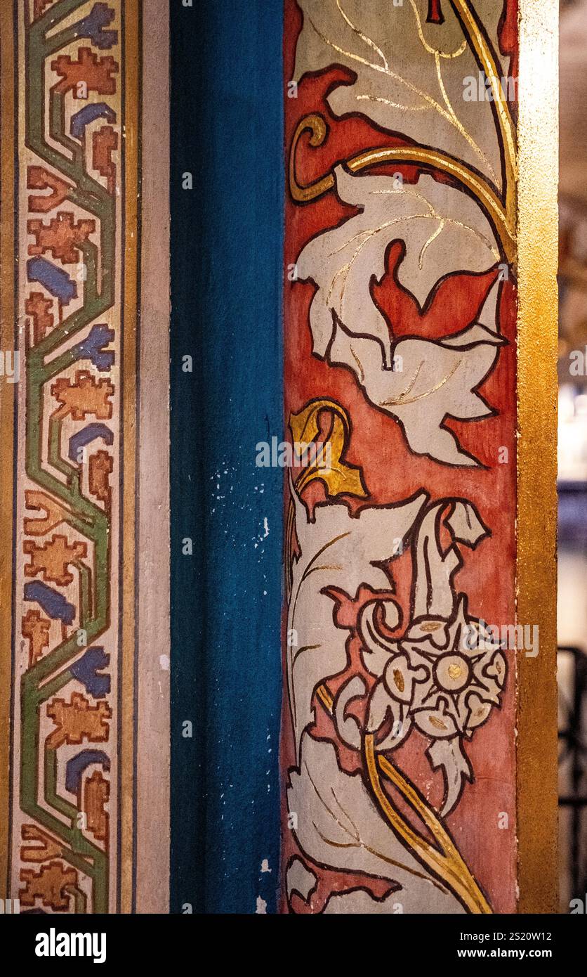 Floral patterns in Art Nouveau style inside neo-Gothic Basilica of St ...