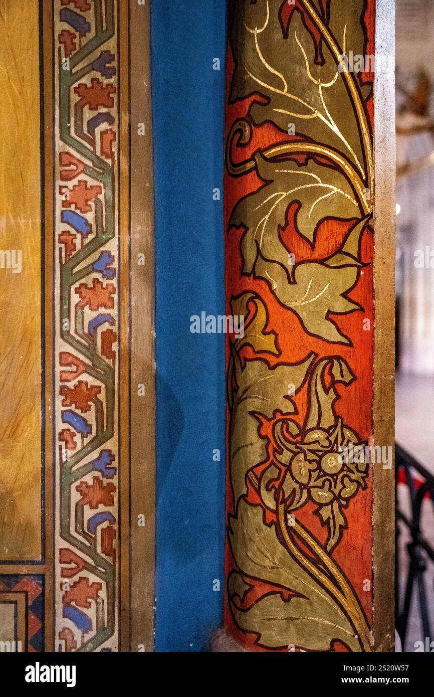Floral patterns in Art Nouveau style inside neo-Gothic Basilica of St ...