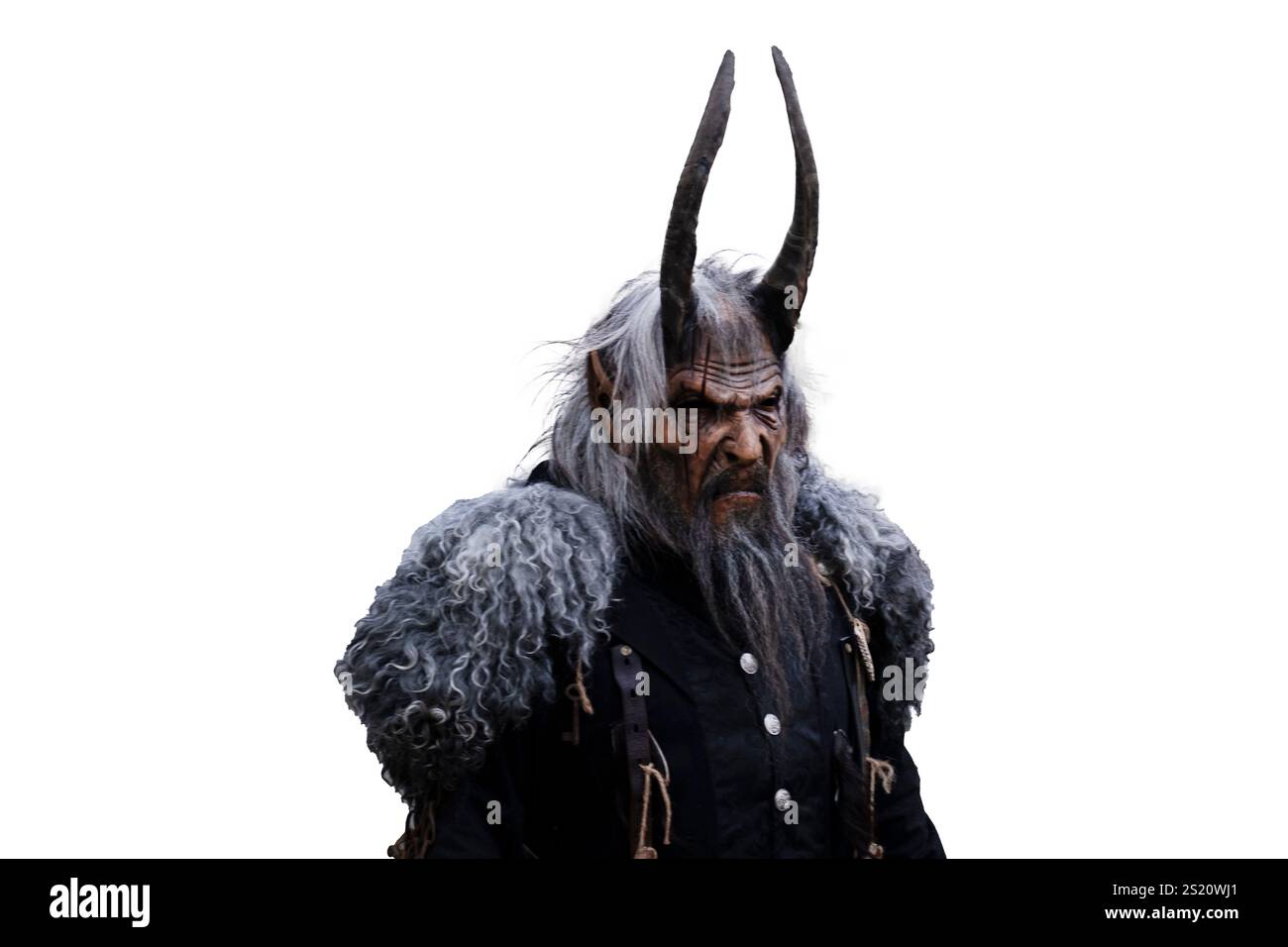 Krampus demon isolated on white background.Demonic character. Emotional ...