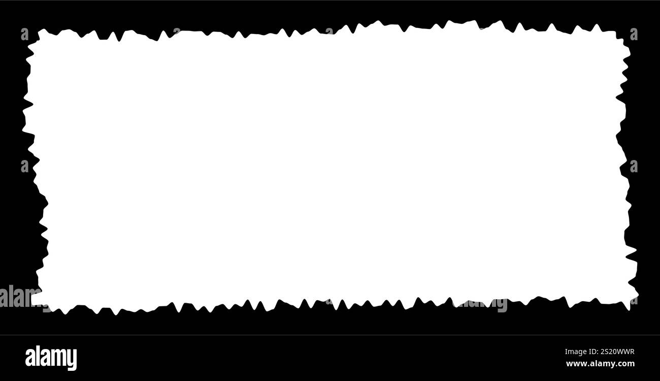 Jagged rectangular frame for collage, photo or picture. Sheet of paper ...