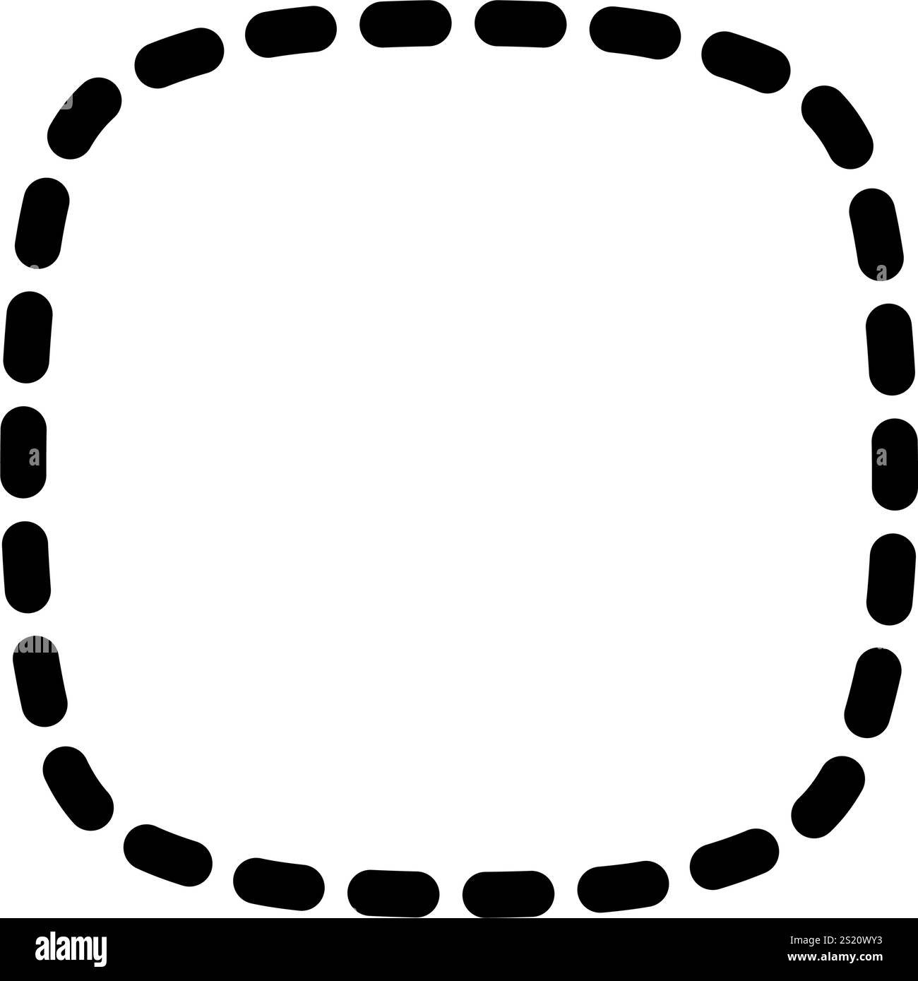 Dashed squircle or square with rounded borders. Simple geometric shape ...
