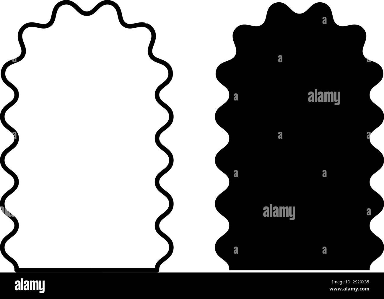 Arch frame and shape with scalloped borders. Curvy archways with frilly ...