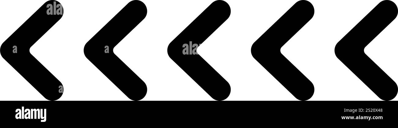 Chevron arrows. Repeated V-shaped stripes. Orientation or direction ...