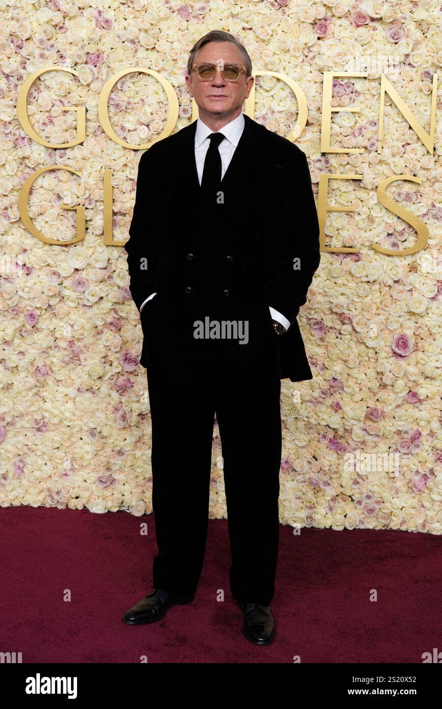 Daniel Craig arrives at the 82nd Golden Globes on Sunday, Jan. 5, 2025 ...