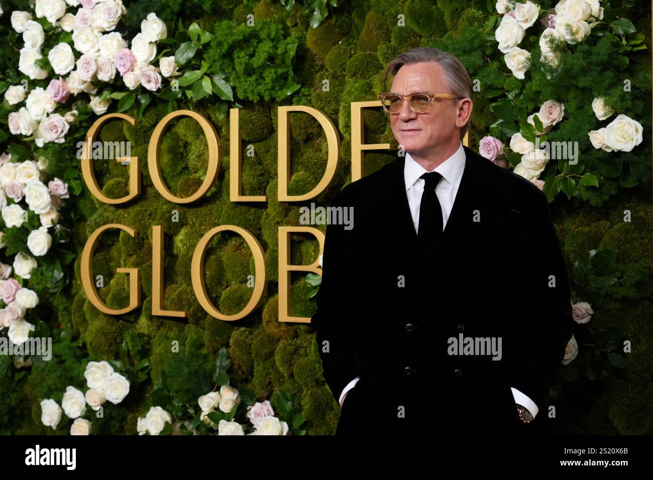 Daniel Craig arrives at the 82nd Golden Globes on Sunday, Jan. 5, 2025 ...