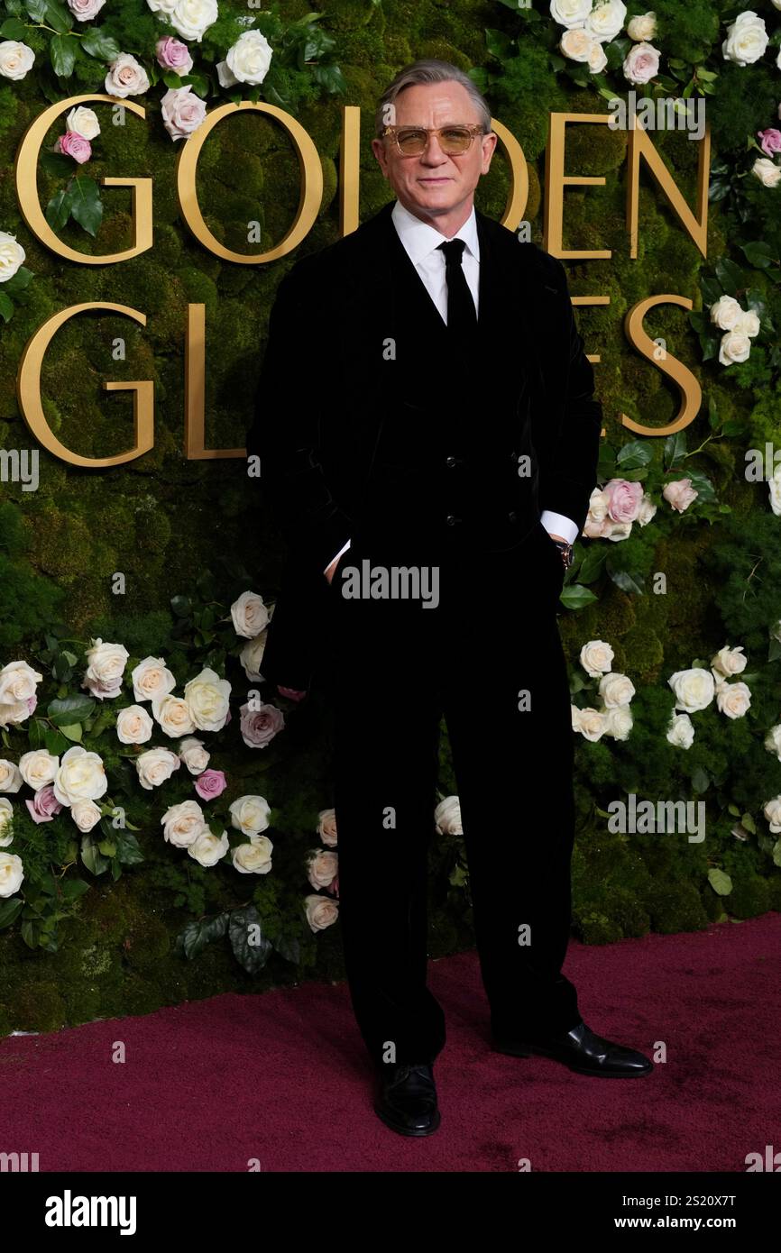 Daniel Craig arrives at the 82nd Golden Globes on Sunday, Jan. 5, 2025 ...