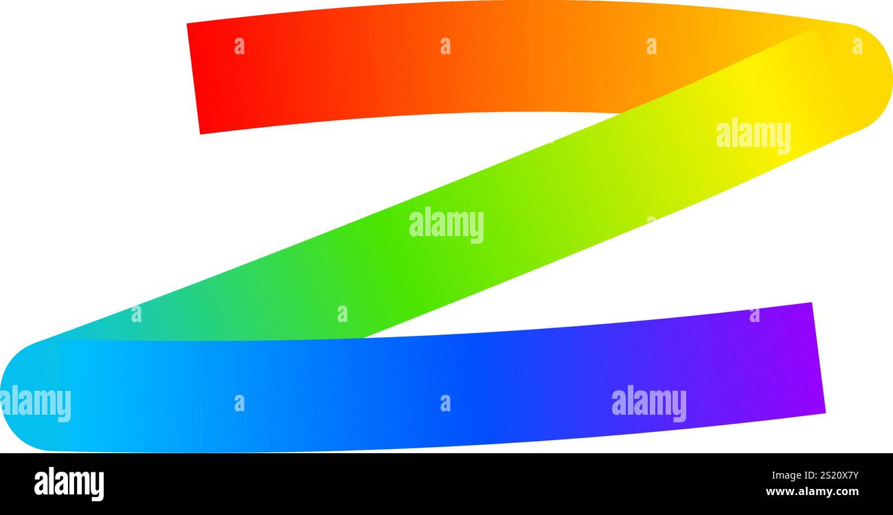 Rainbow-colored squiggle. Cool multicolored squiggle isolated on white ...