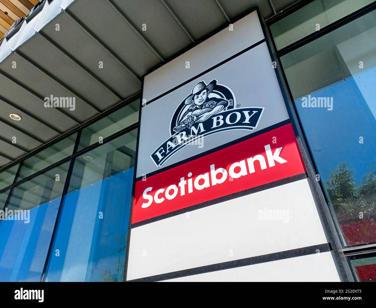 Toronto, Canada – July 30, 2024: View the Farm Boy retail store logo on ...