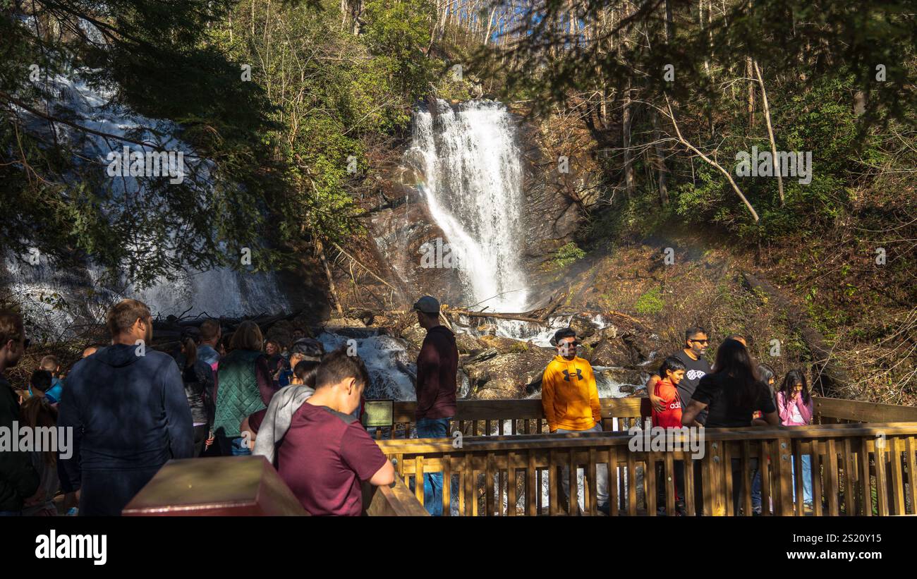 Helen, GA: December 30,2024: Beautiful Anna Ruby falls in unicoi State ...
