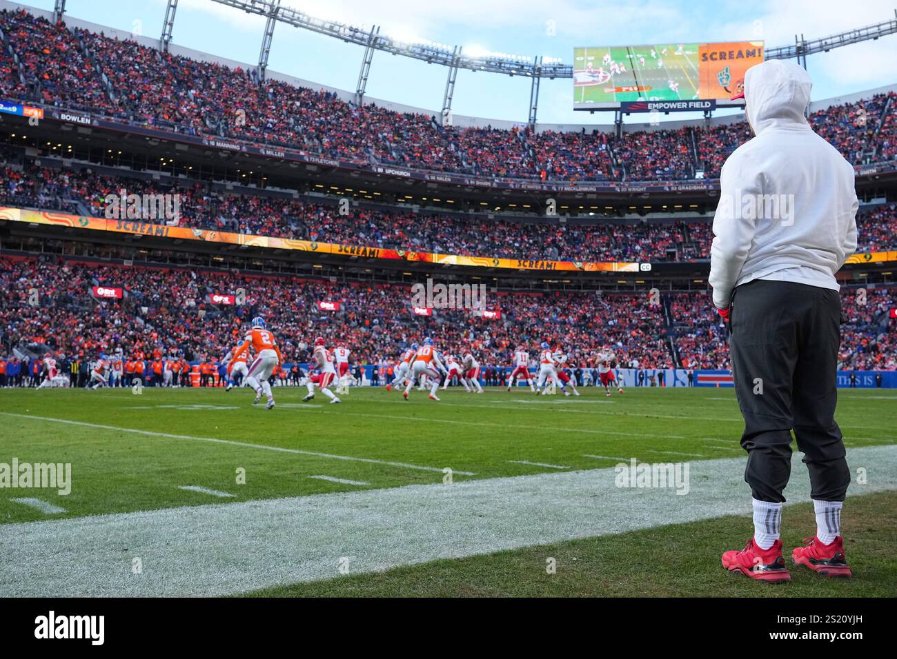 Kansas City Chiefs quarterback Patrick Mahomes (15) looks from the ...