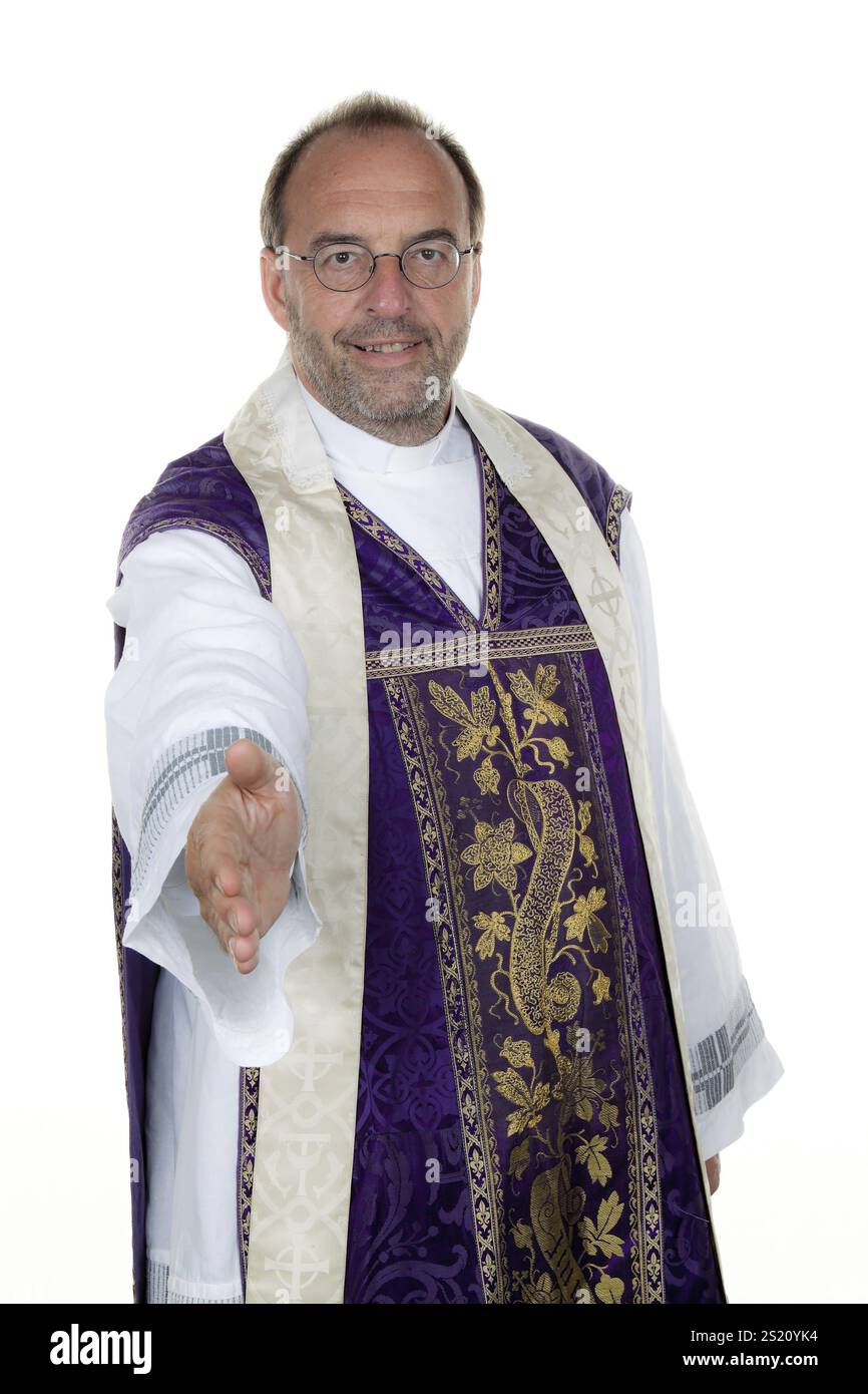 Welcoming priest hi-res stock photography and images - Alamy