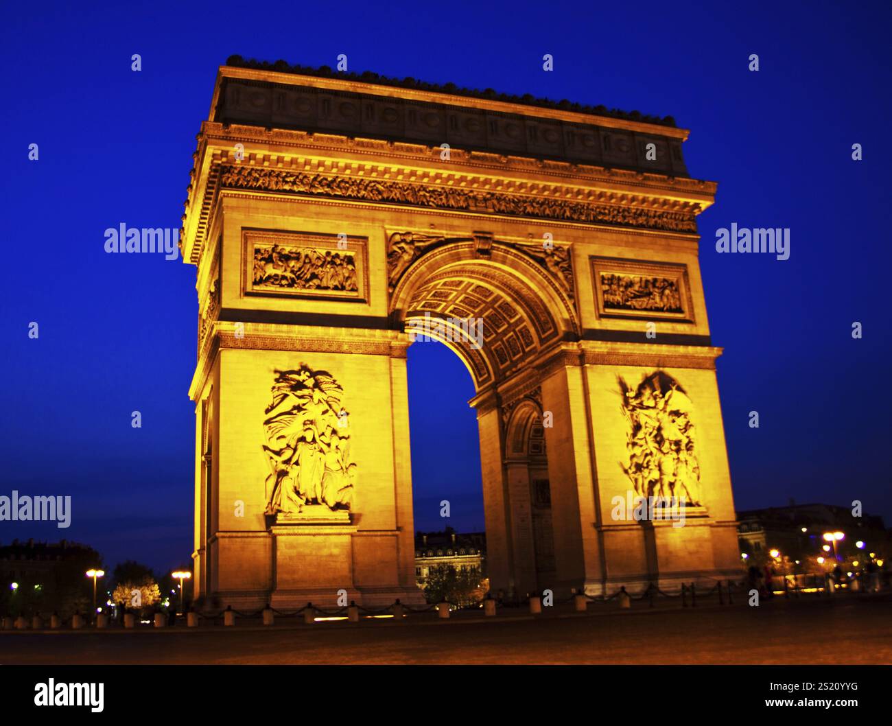 The Arc de Triomphe in Paris, France. One of the city's landmarks. At ...