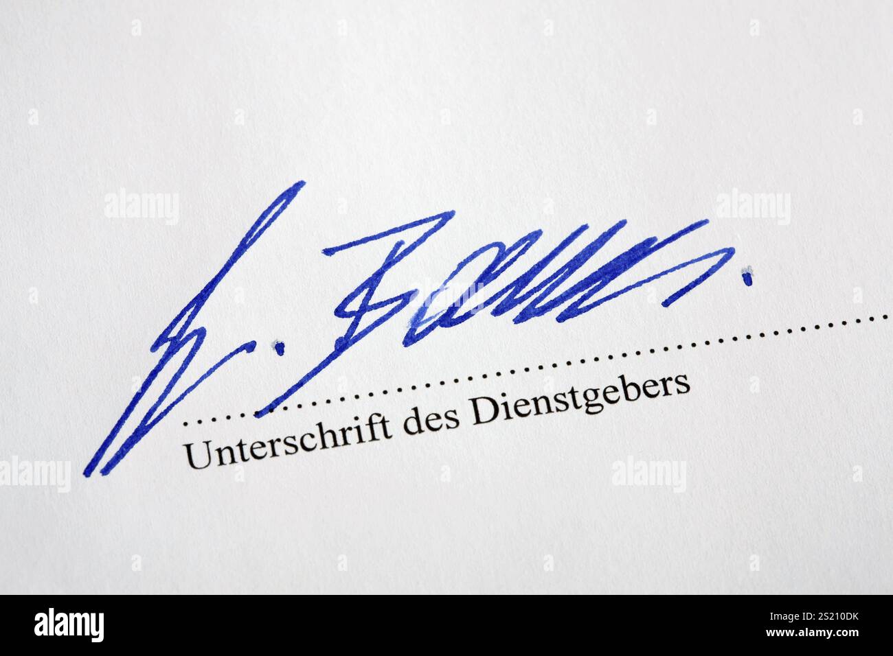 The signature is placed under a service contract Stock Photo - Alamy