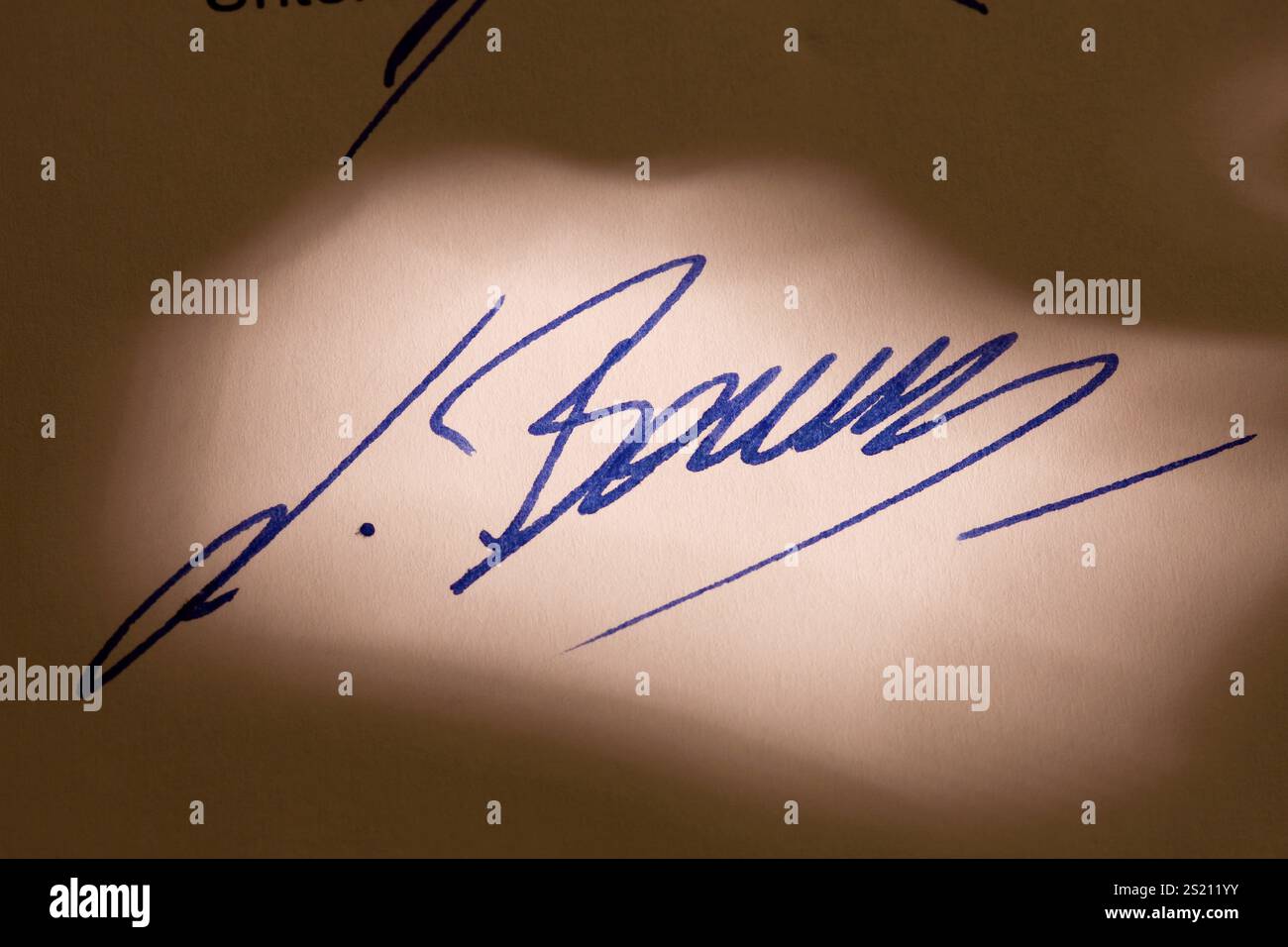 Signature under a handwritten document or letter Stock Photo - Alamy