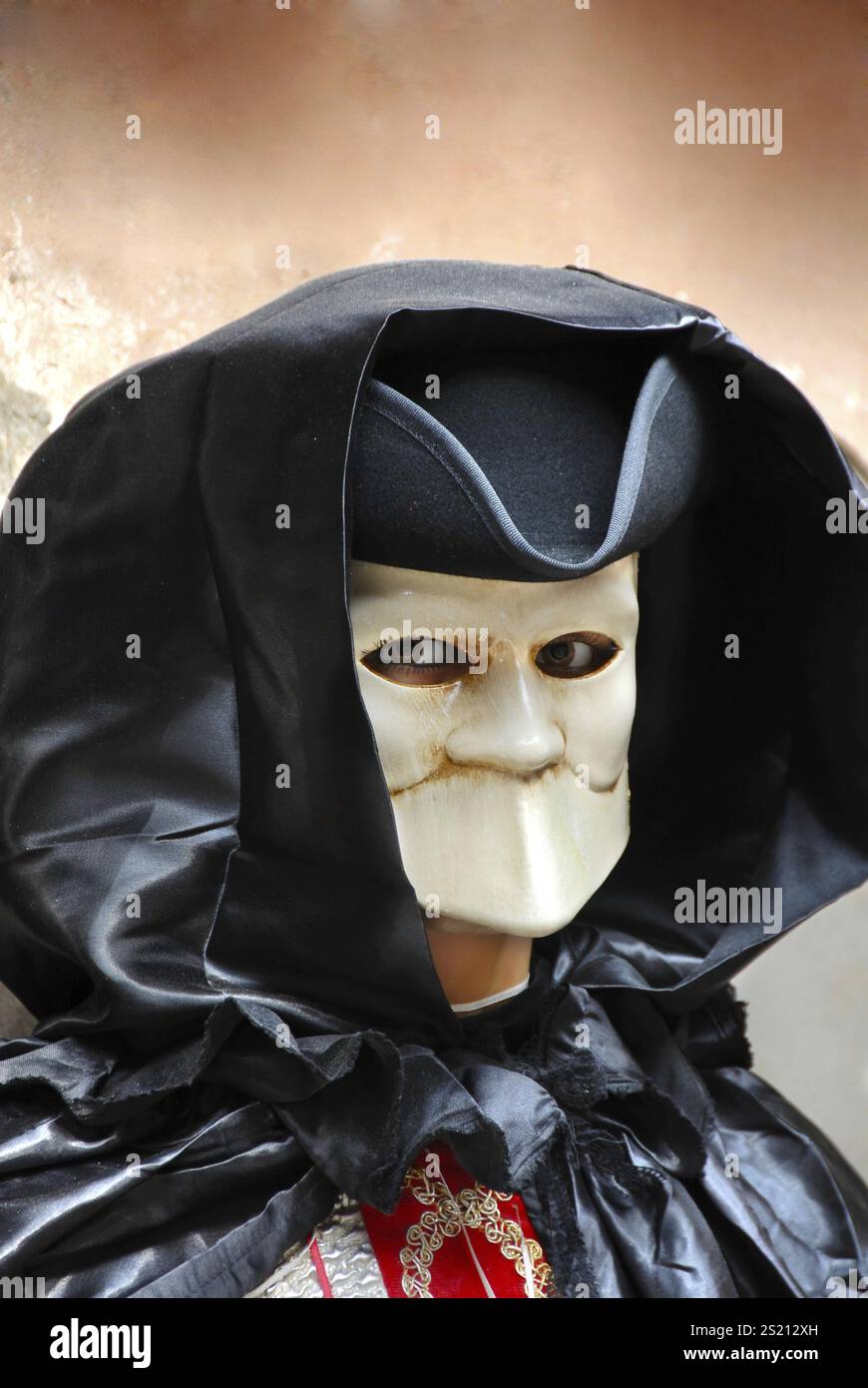 Portrait of a male adult doll with a creepy, mouthless mask on the ...