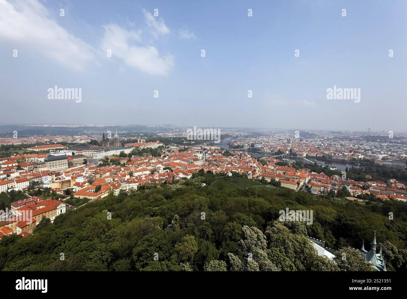 Prague, overview from the observatory. Skyline of the city of Austria ...