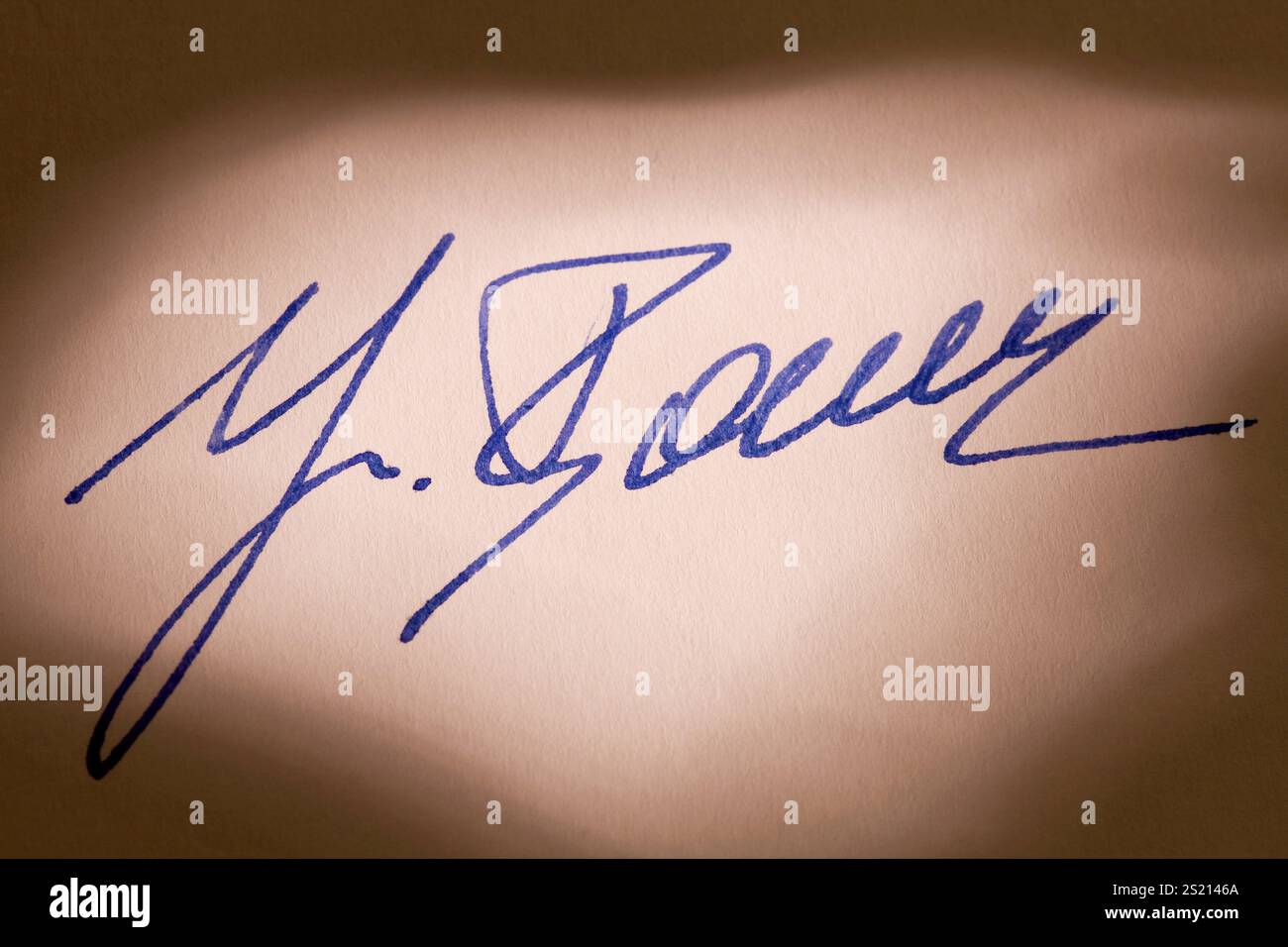 Handwritten signature with fountain pen under a letter Austria Stock ...
