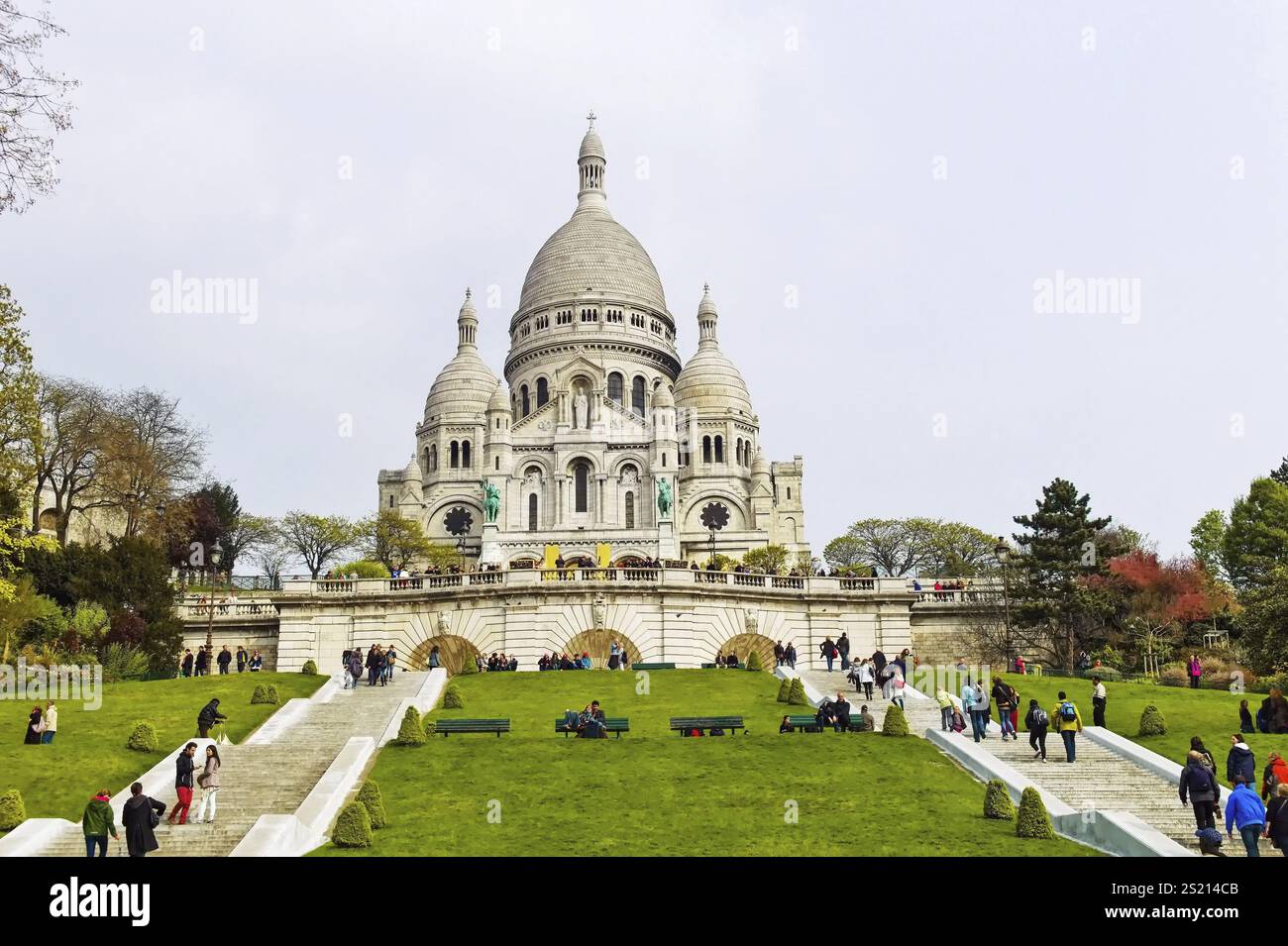The Sacre Coeur church on Montmartre in Paris. One of the landmarks of ...