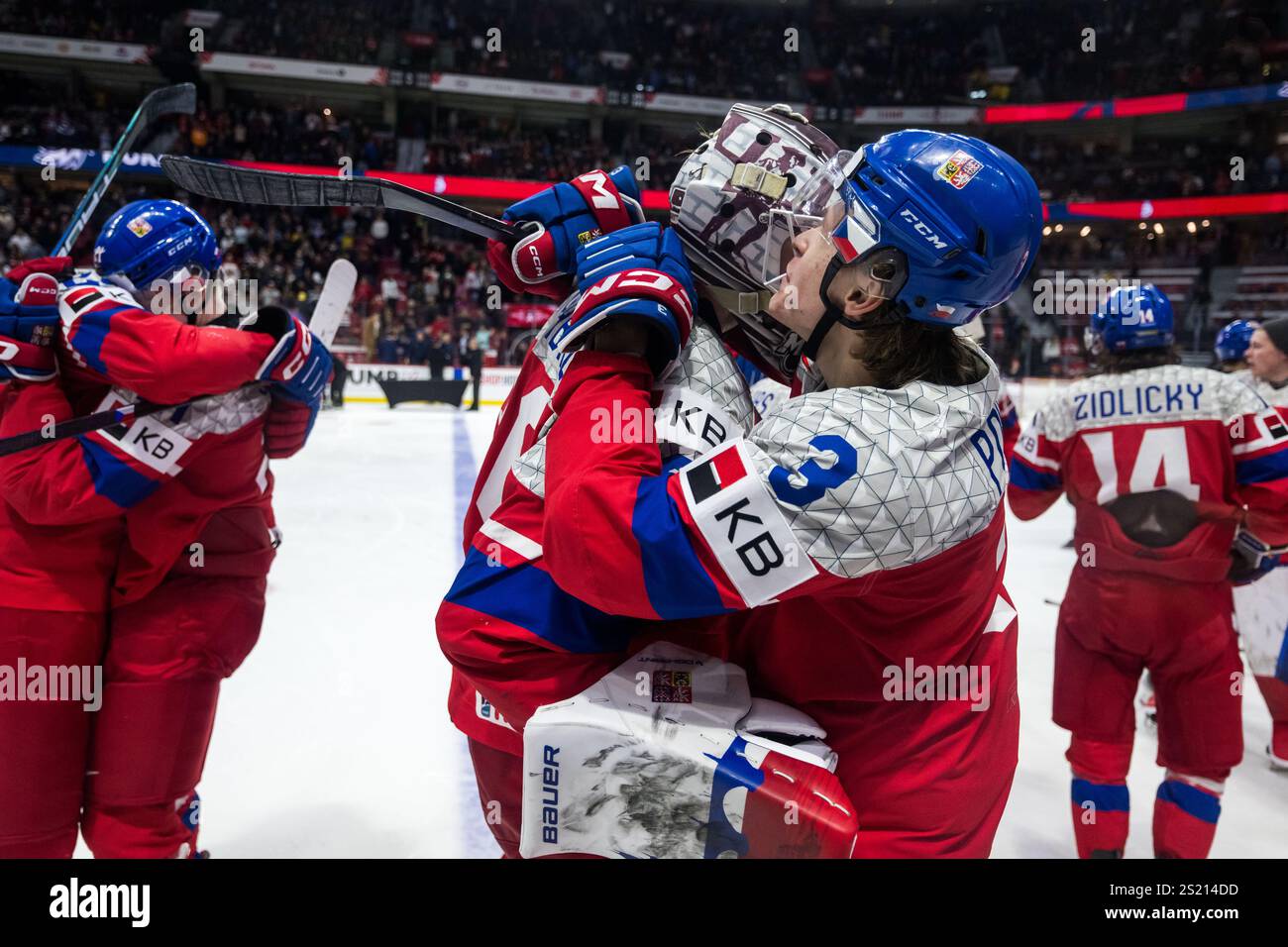Goaltender Michael Hrabal and Vojtech Port of, Czech Republic ...