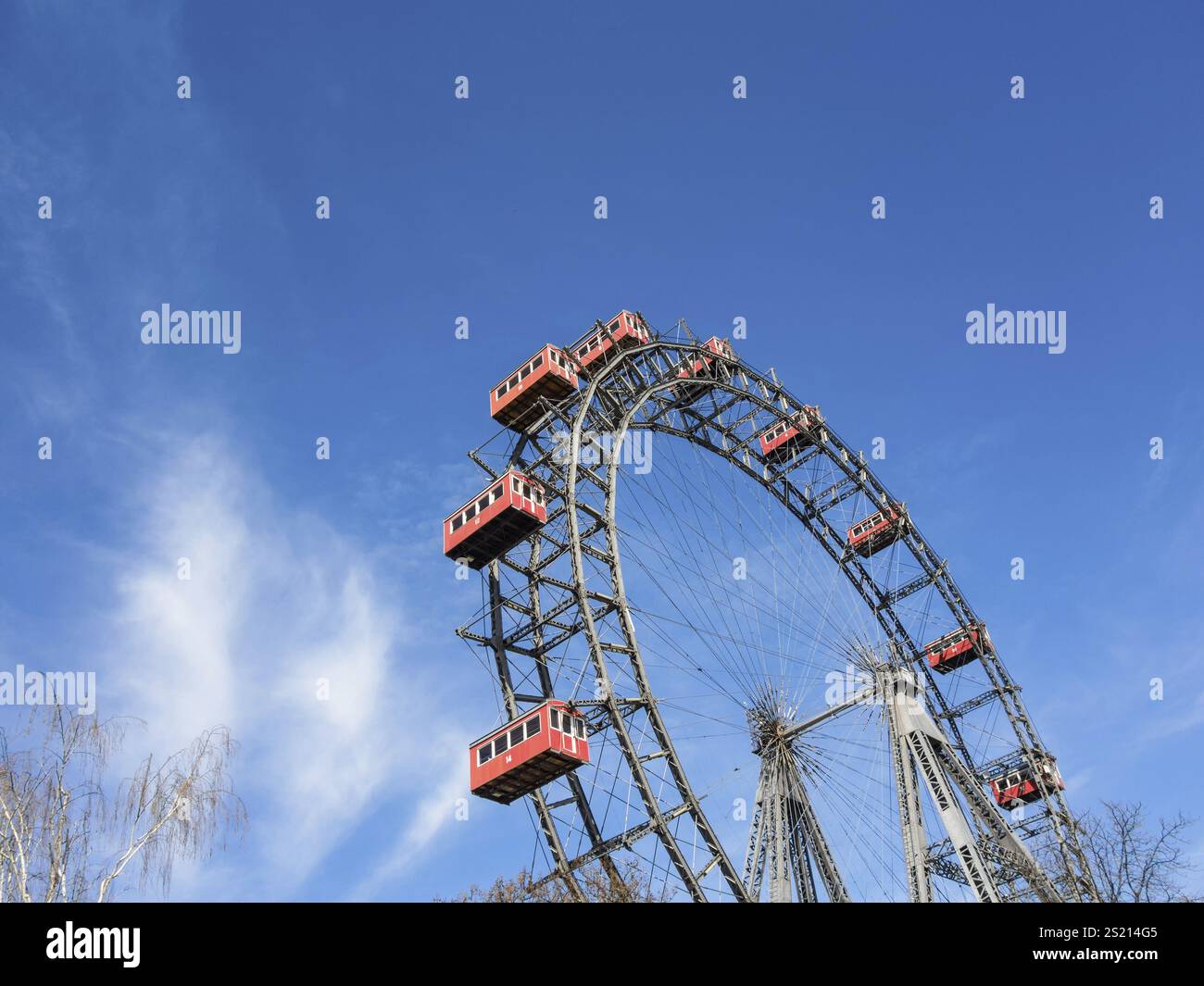 The Giant Ferris Wheel in Vienna, Austria. One of the city's landmarks ...