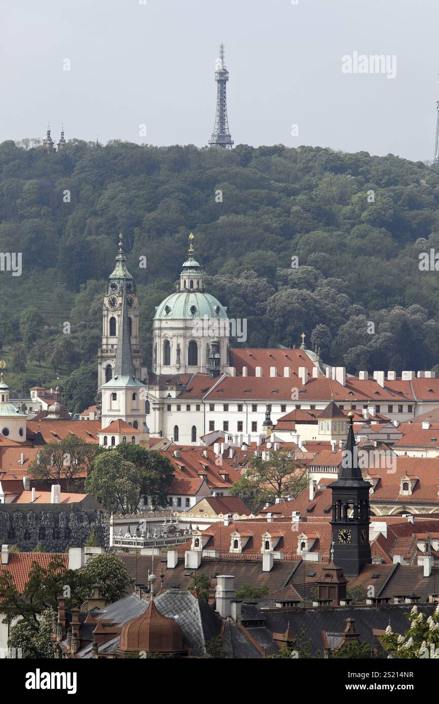 Prague, St Nicholas Church and Observatory Austria Stock Photo - Alamy