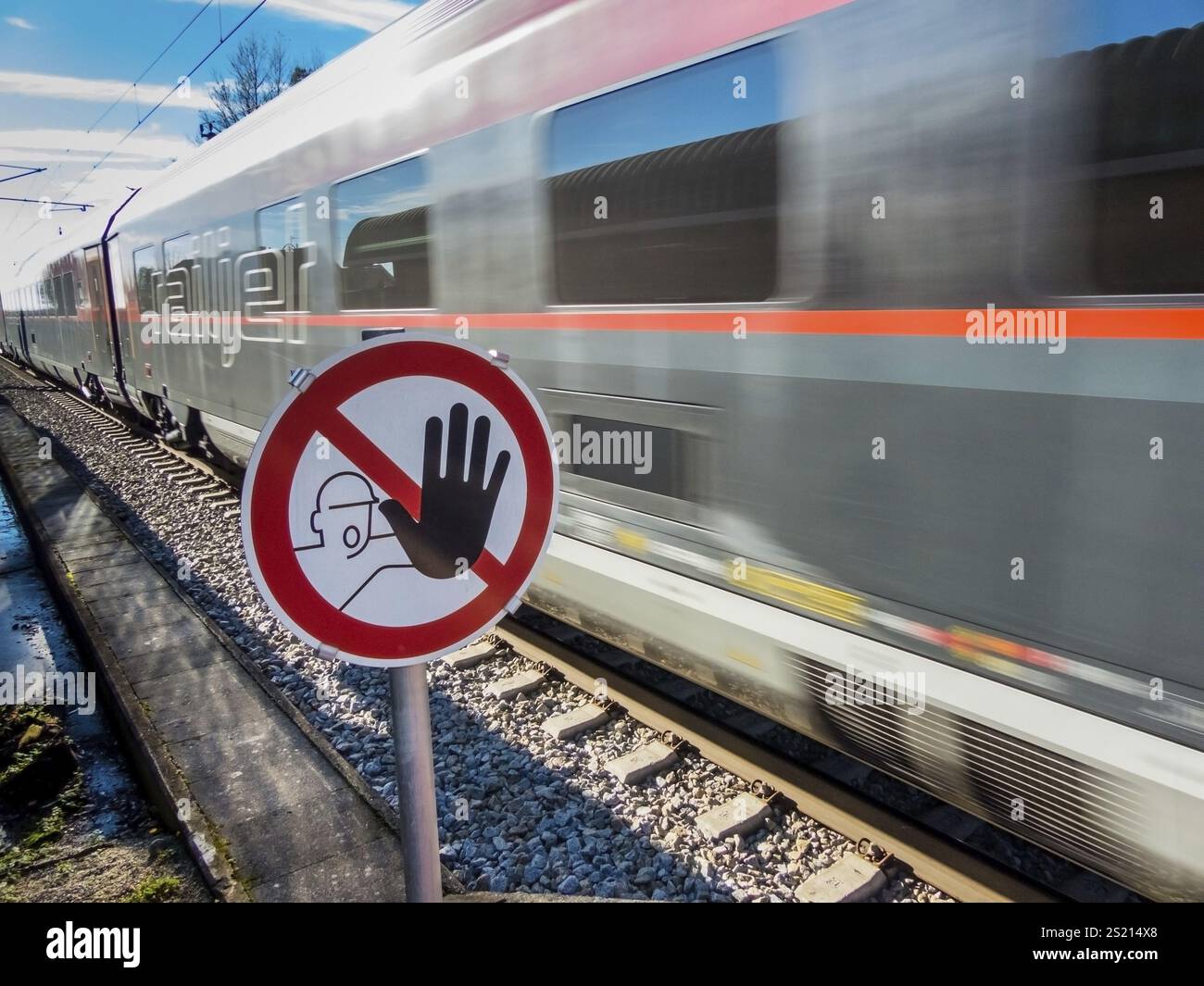 Tracks for train and railway. Track for high-speed railway Austria ...