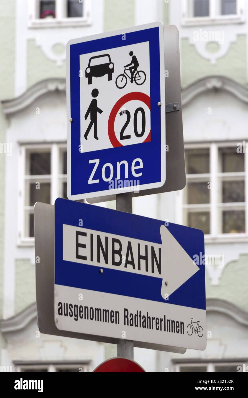 The Austrian traffic sign for a traffic-calmed zone. Play street ...