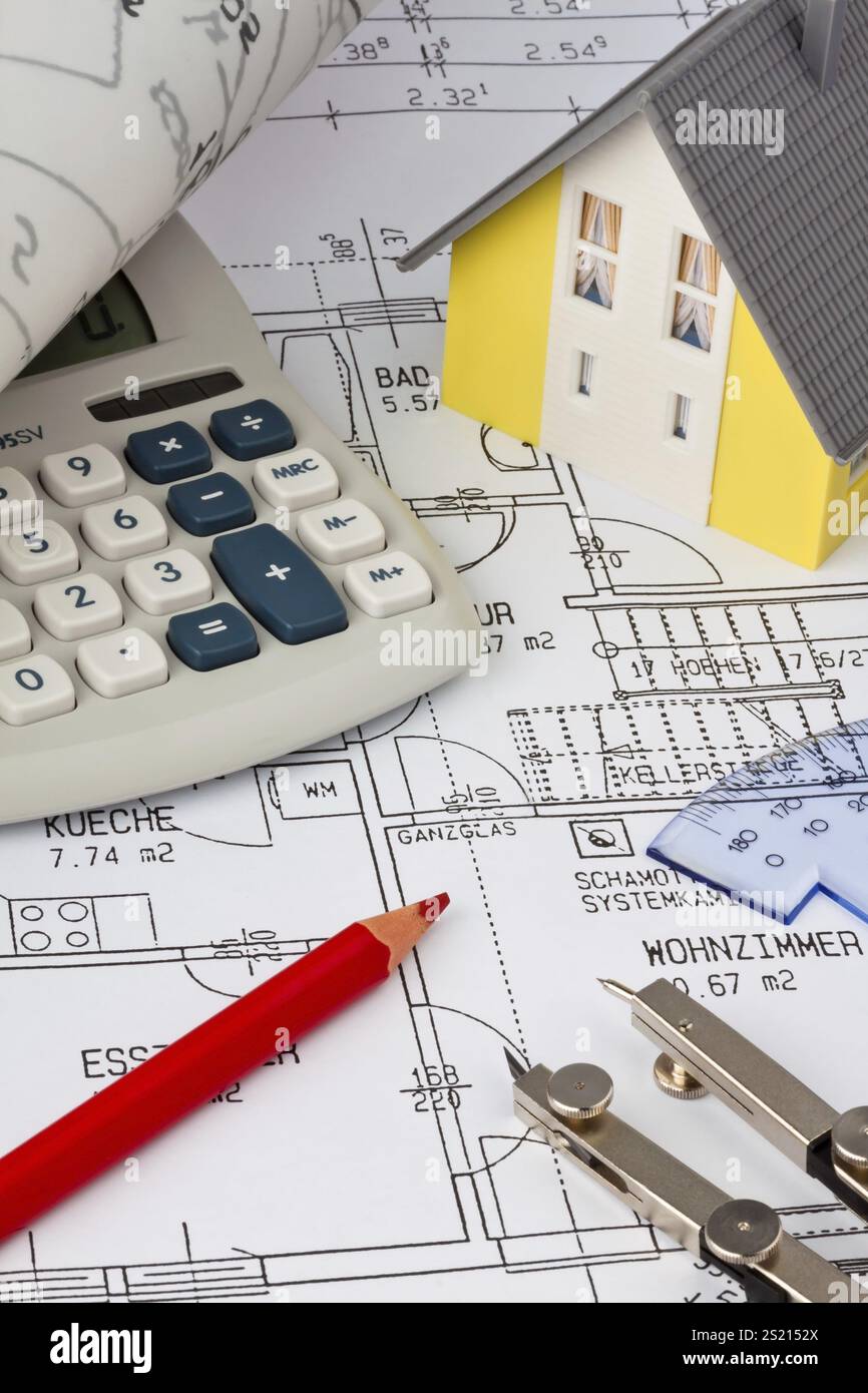 Construction plan for a residential building. Drawings and plans by an ...