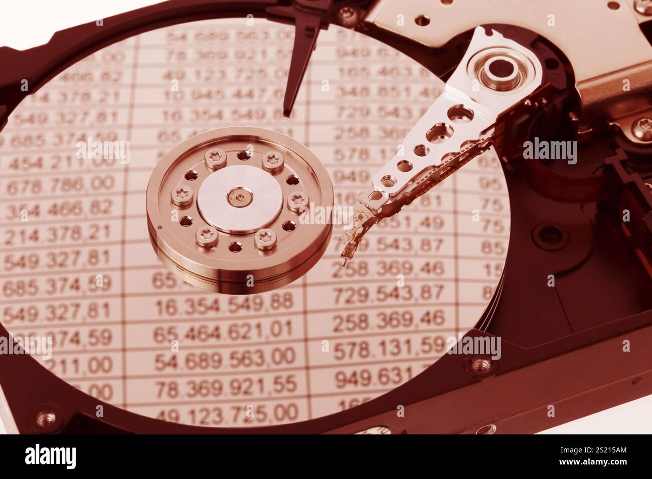 The hard disc of a computer in front of a white background Austria ...