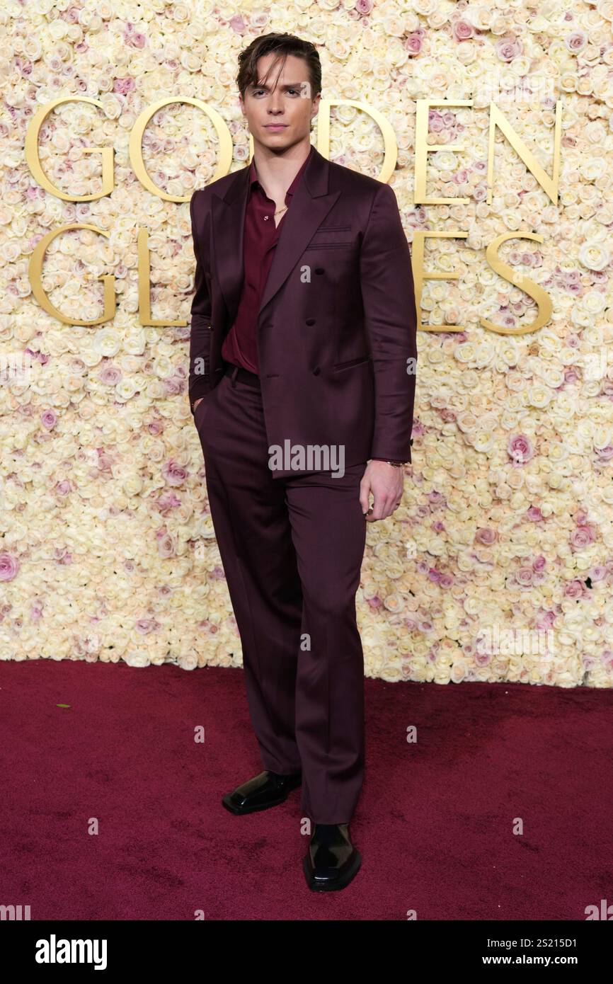 Nicholas Alexander Chavez arrives at the 82nd Golden Globes on Sunday ...