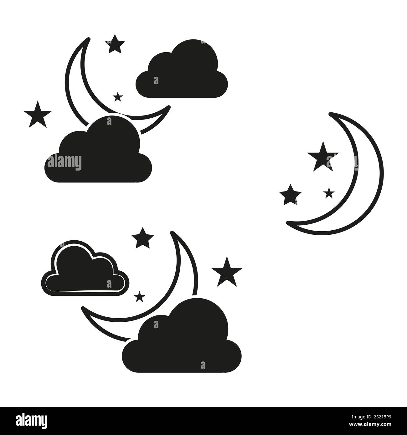 Night Sky Clipart Black And White