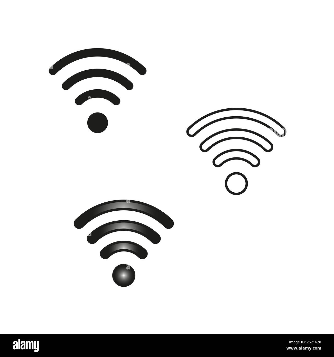 Wi Fi signal. Wireless network symbol. Black connectivity icon. Digital ...