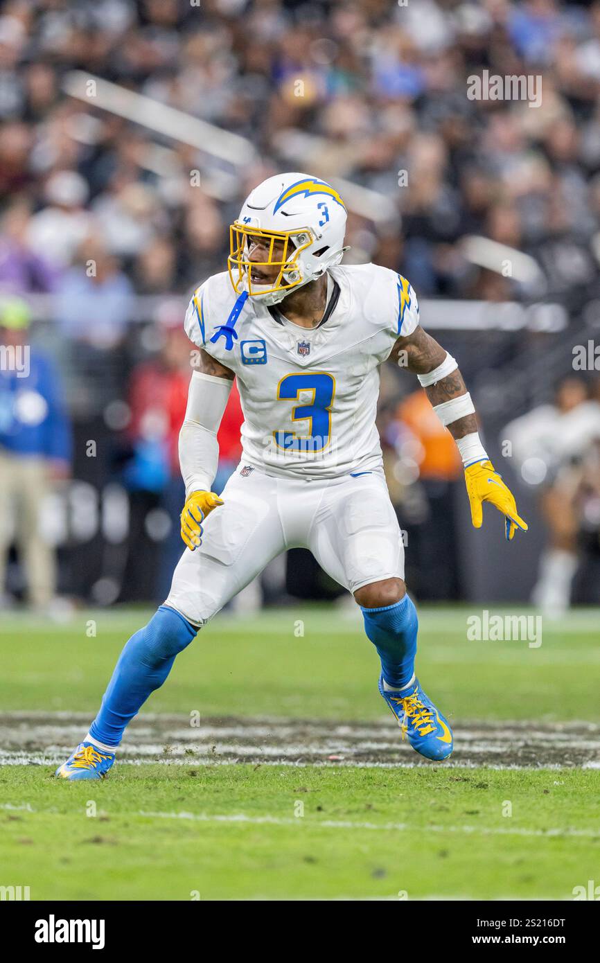 Los Angeles Chargers safety Derwin James, Jr. (3) against the Las Vegas ...