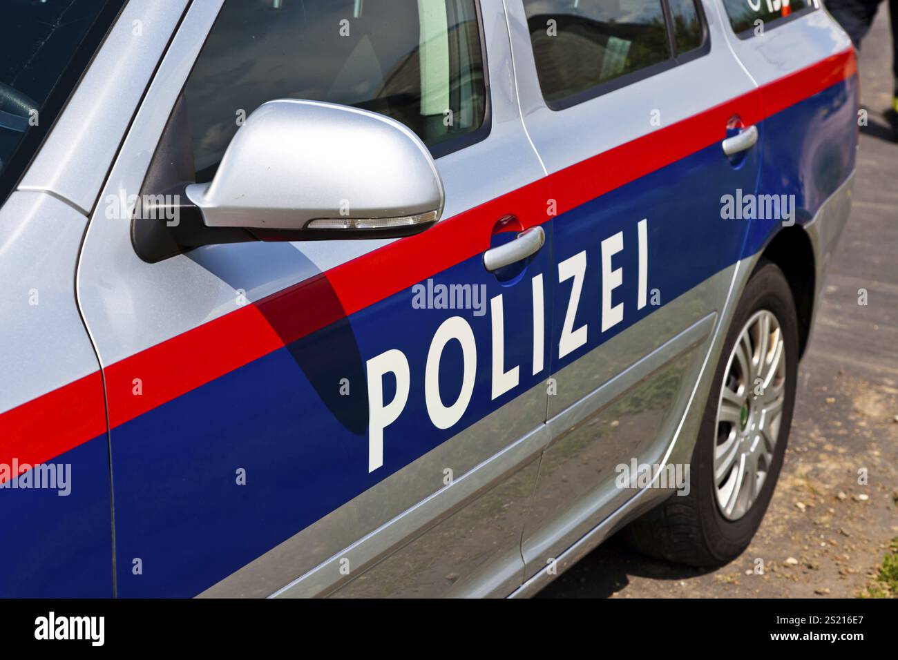A police car of the Austrian police force. Vehicle of the Austrian ...