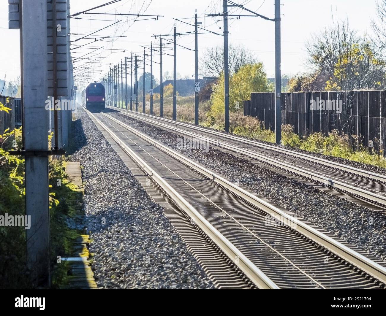 Tracks for train and railway. Track for high-speed railway Austria ...