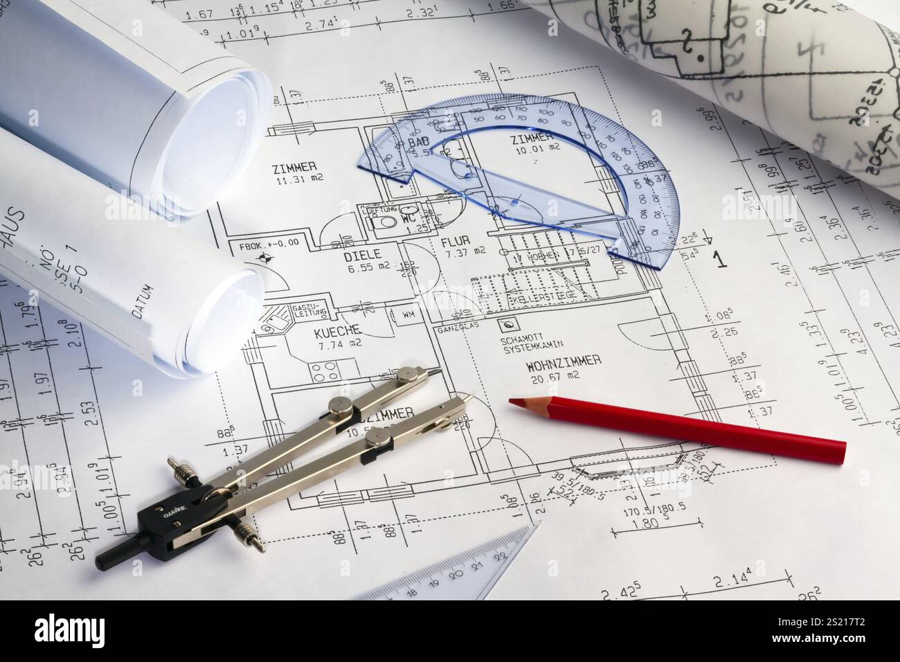 Construction plan for a residential building. Drawings and plans by an ...