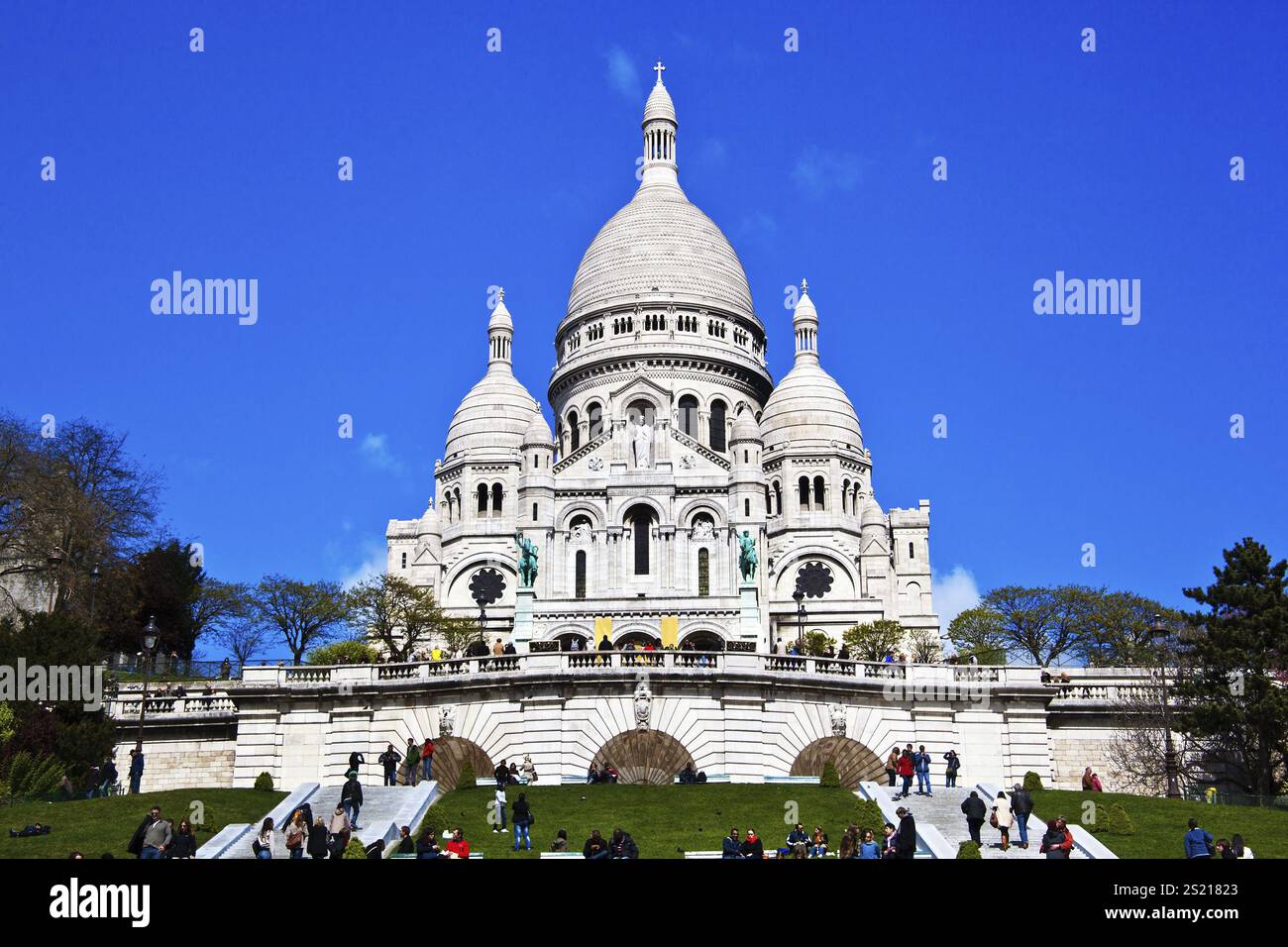 The Sacre Coeur church on Montmartre in Paris. One of the landmarks of ...