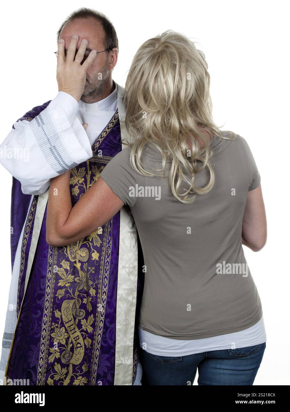 A Catholic priest in love with his girlfriend. Symbolic photo Celibacy ...